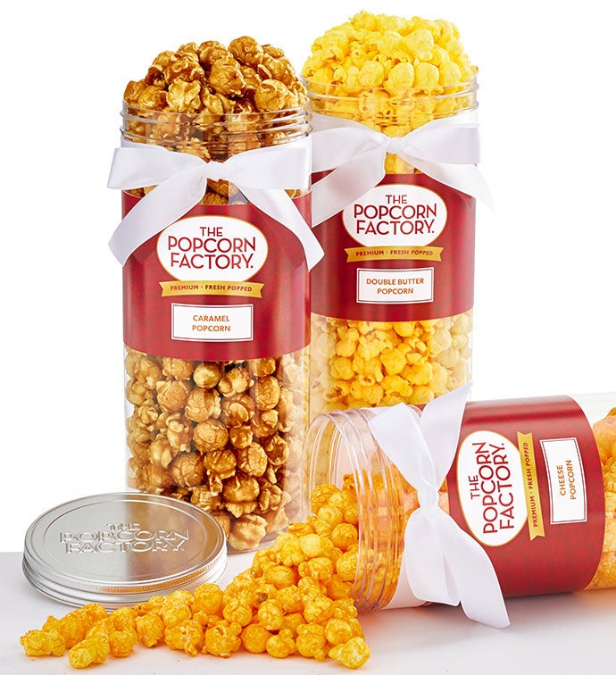 3 Canister Pack of Classic Popcorn Flavors from The Popcorn Factory