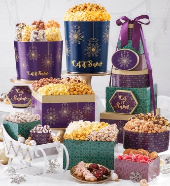 Holiday Popcorn Tins | Holiday Gift Baskets | The Popcorn Factory