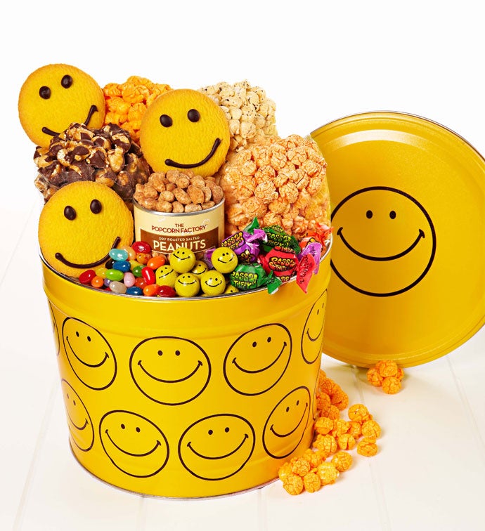 Smiley Face Snack Assortment and 3-Flavor Popcorn