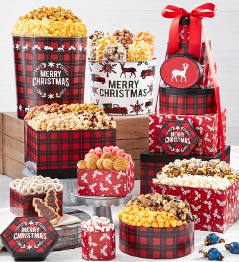 Christmas Popcorn Tins | Christmas Food Gifts | The Popcorn Factory